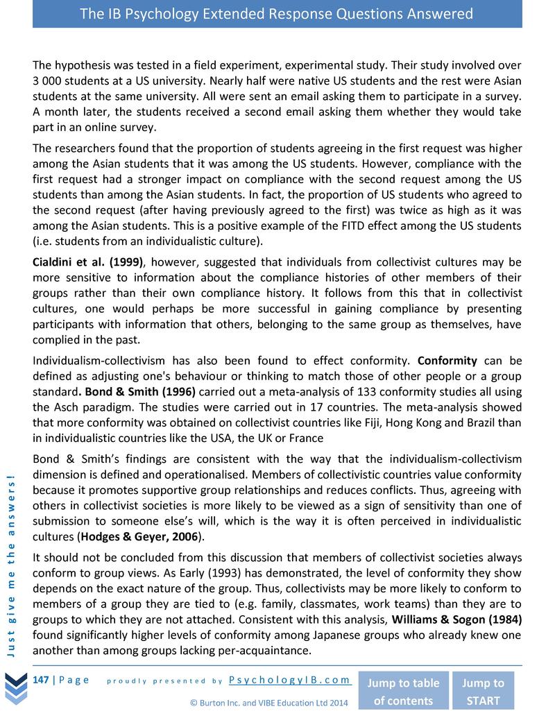 Model ERQ Answers - IB Psycholog