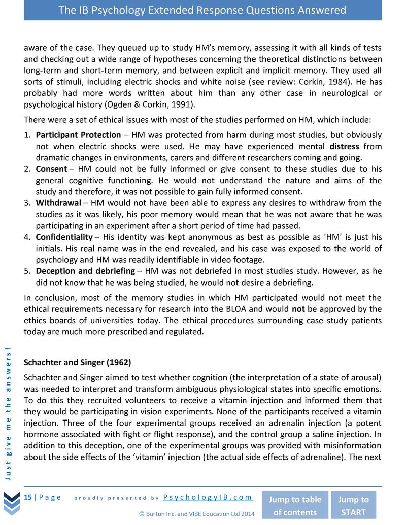 Model ERQ Answers - IB Psycholog