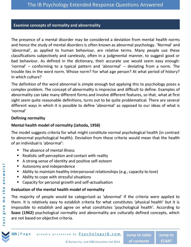 Model ERQ Answers - IB Psycholog