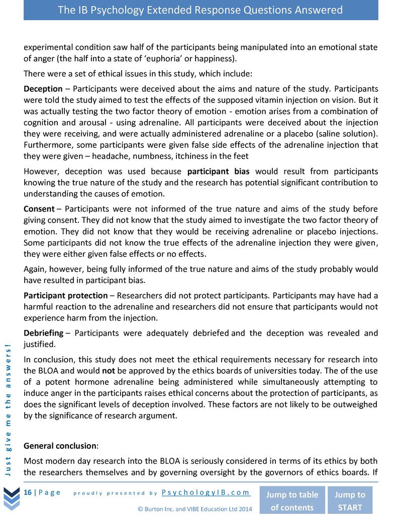 Model ERQ Answers - IB Psycholog