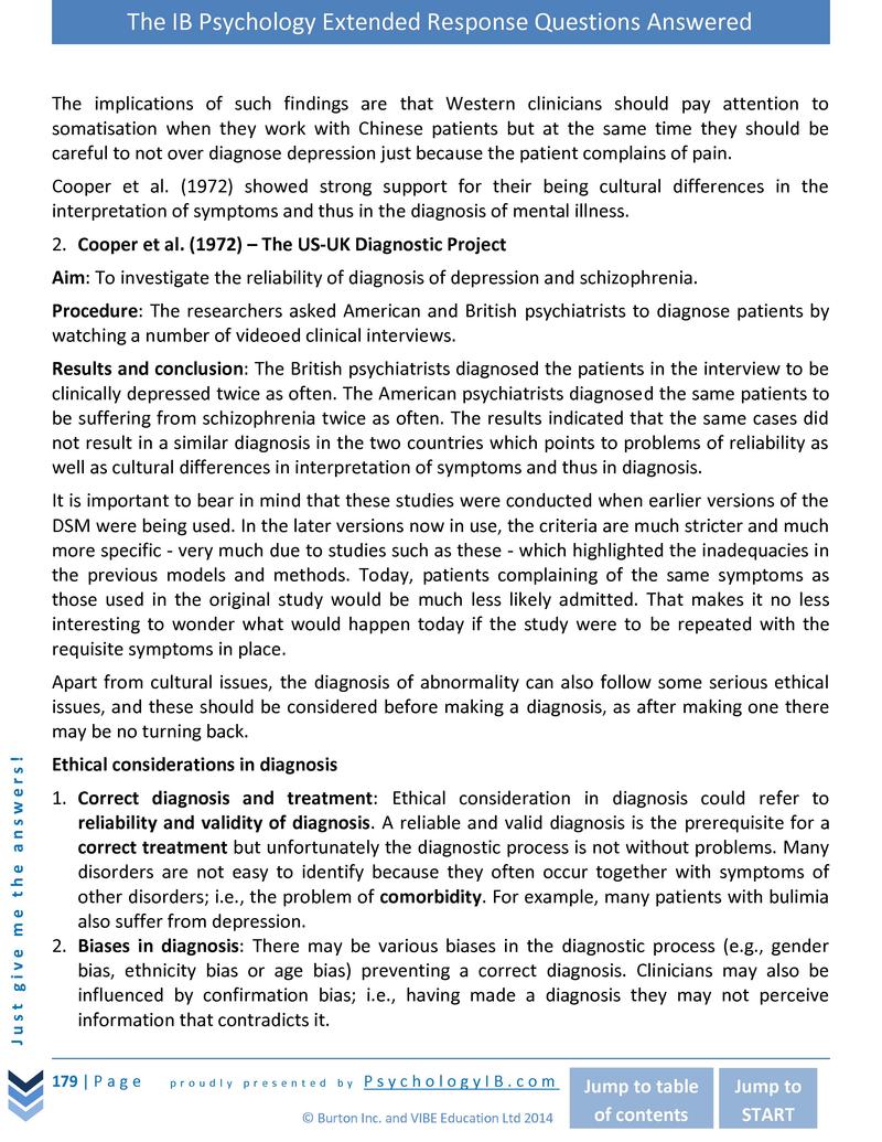 Model ERQ Answers - IB Psycholog
