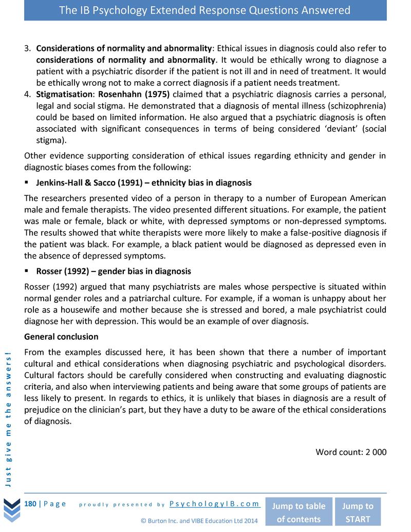 Model ERQ Answers - IB Psycholog