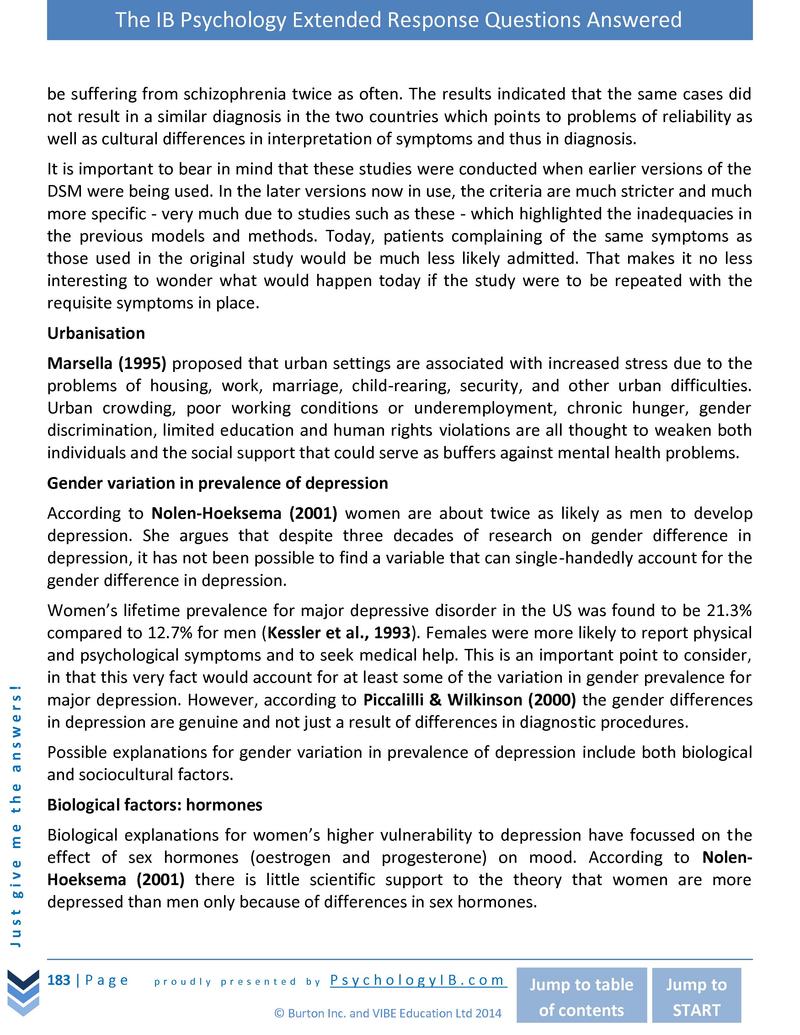 Model ERQ Answers - IB Psycholog