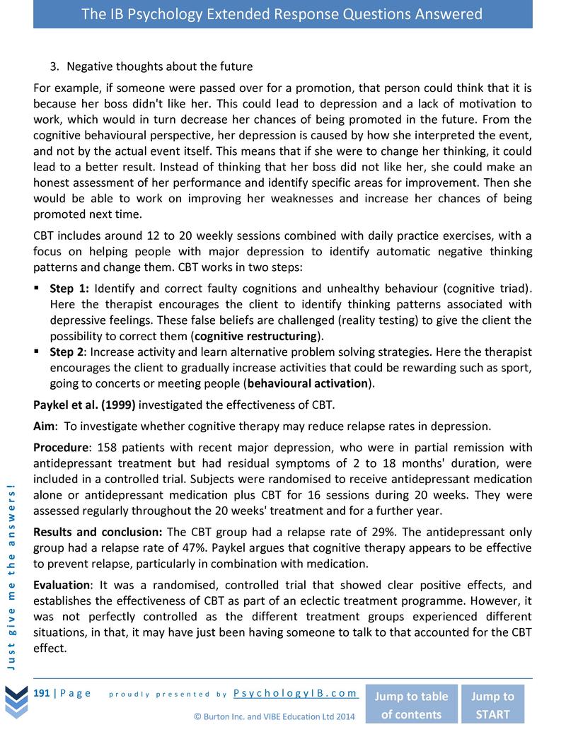 Model ERQ Answers - IB Psycholog