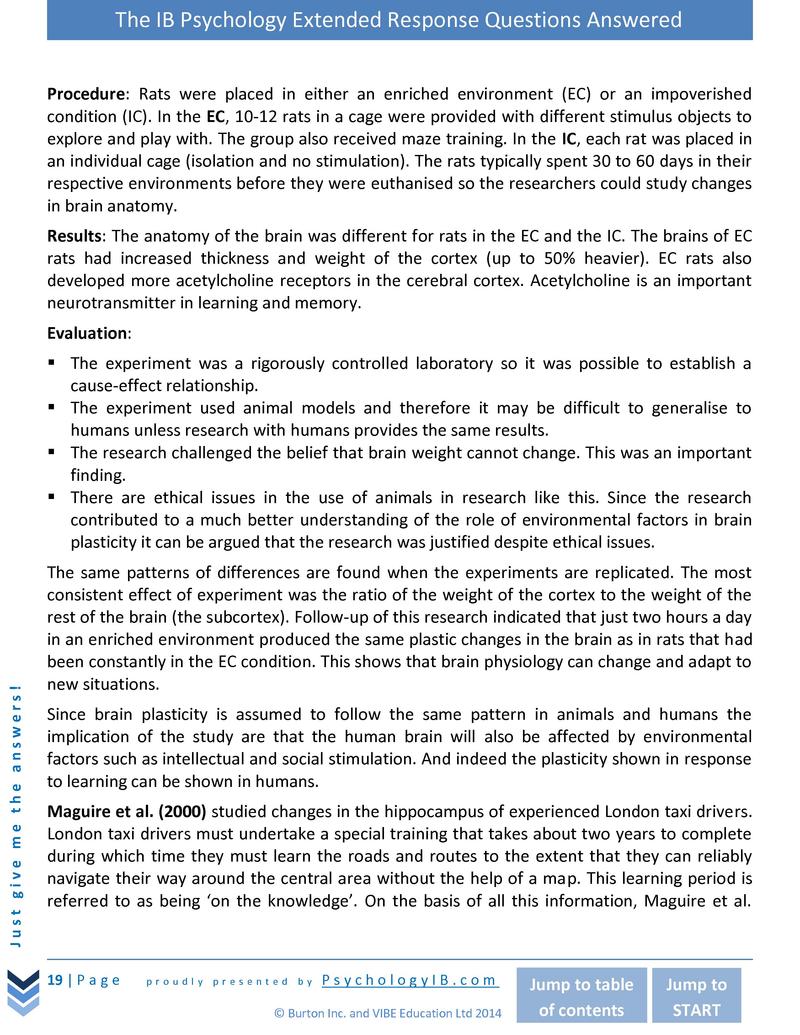 Model ERQ Answers - IB Psycholog