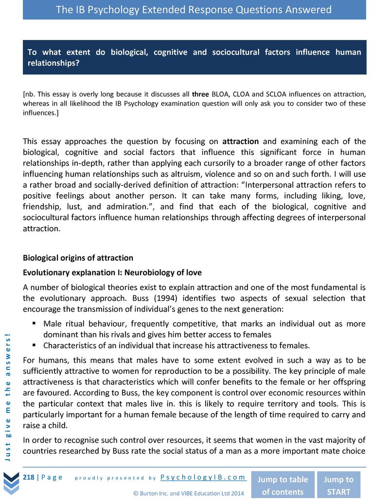 Model ERQ Answers - IB Psycholog