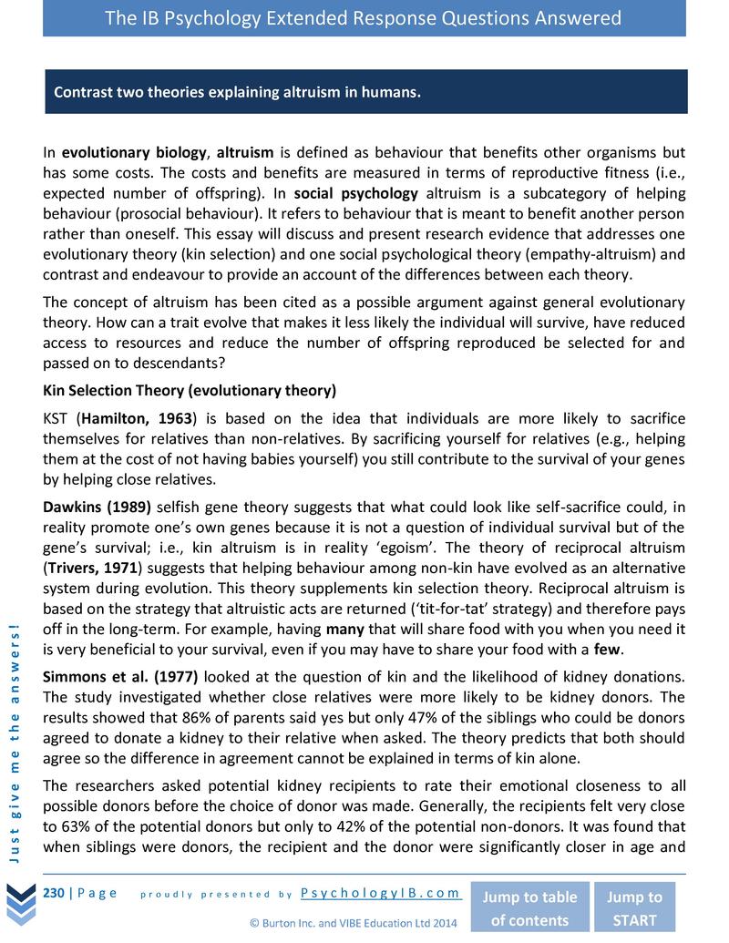 Model ERQ Answers - IB Psycholog