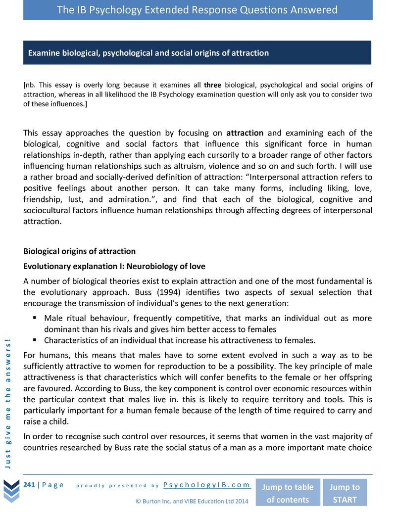 Model ERQ Answers - IB Psycholog