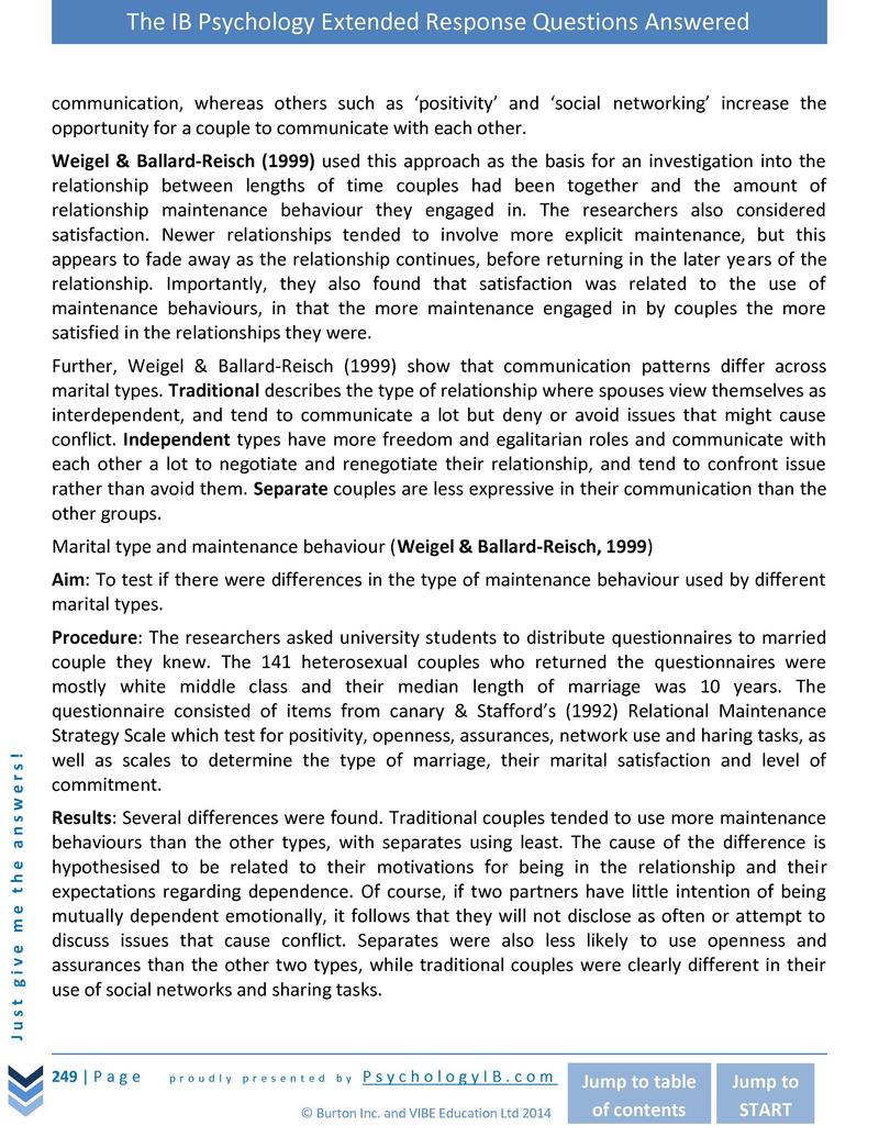 Model ERQ Answers - IB Psycholog