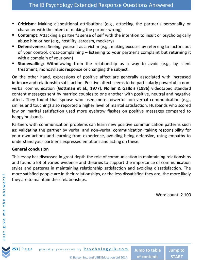 Model ERQ Answers - IB Psycholog