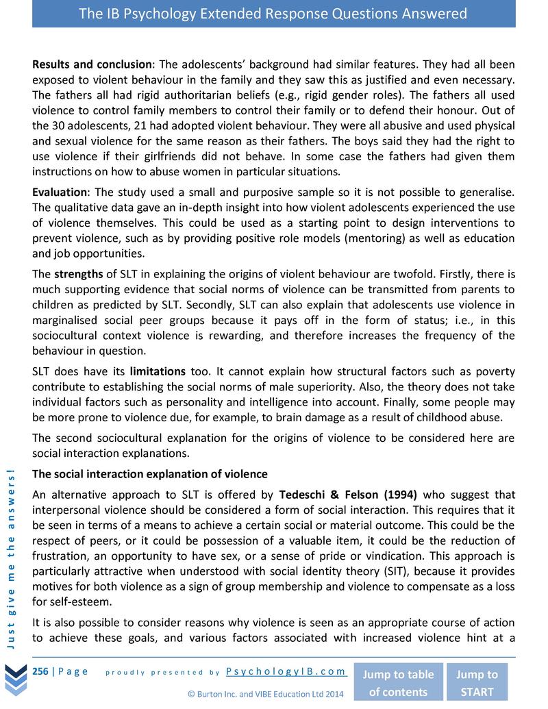 Model ERQ Answers - IB Psycholog