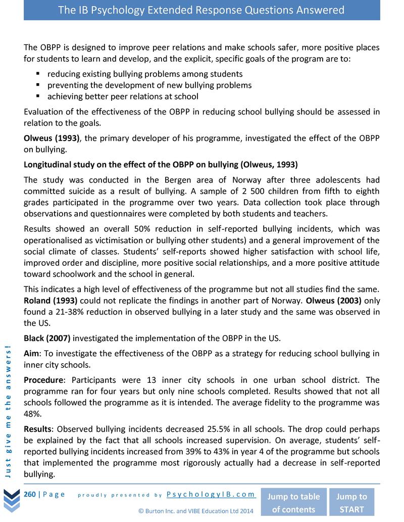 Model ERQ Answers - IB Psycholog