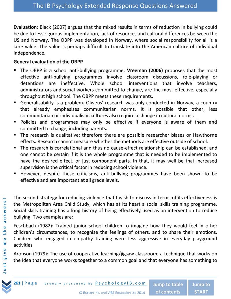 Model ERQ Answers - IB Psycholog