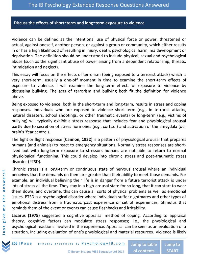 Model ERQ Answers - IB Psycholog