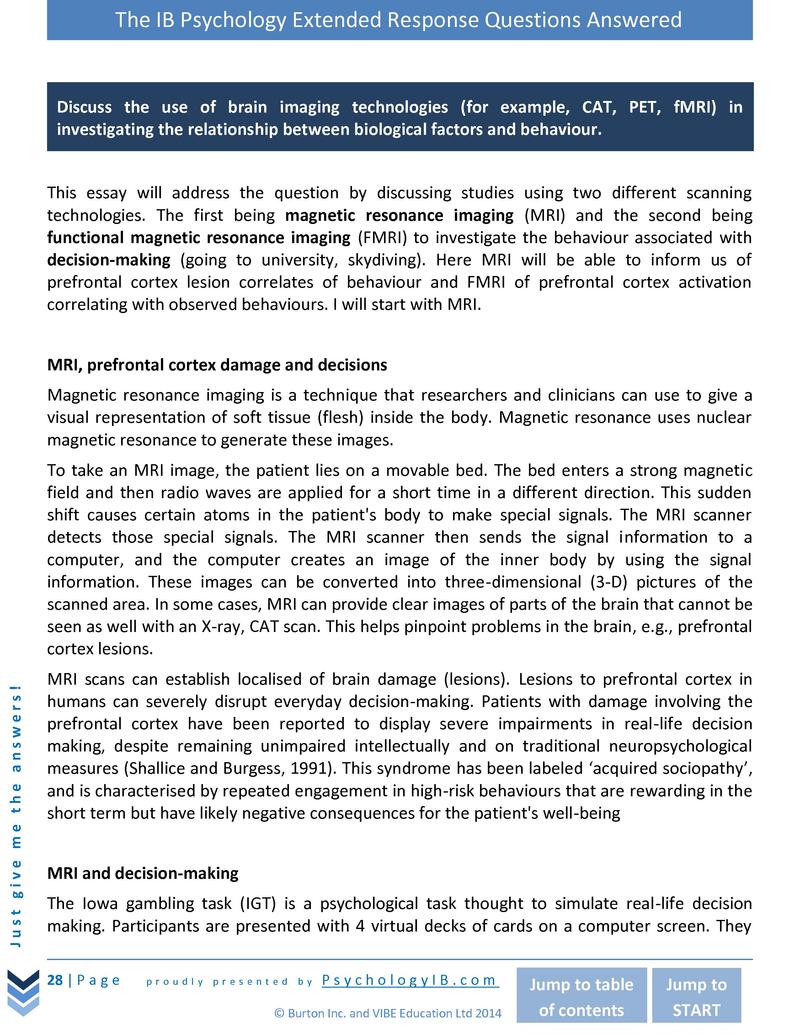 Model ERQ Answers - IB Psycholog