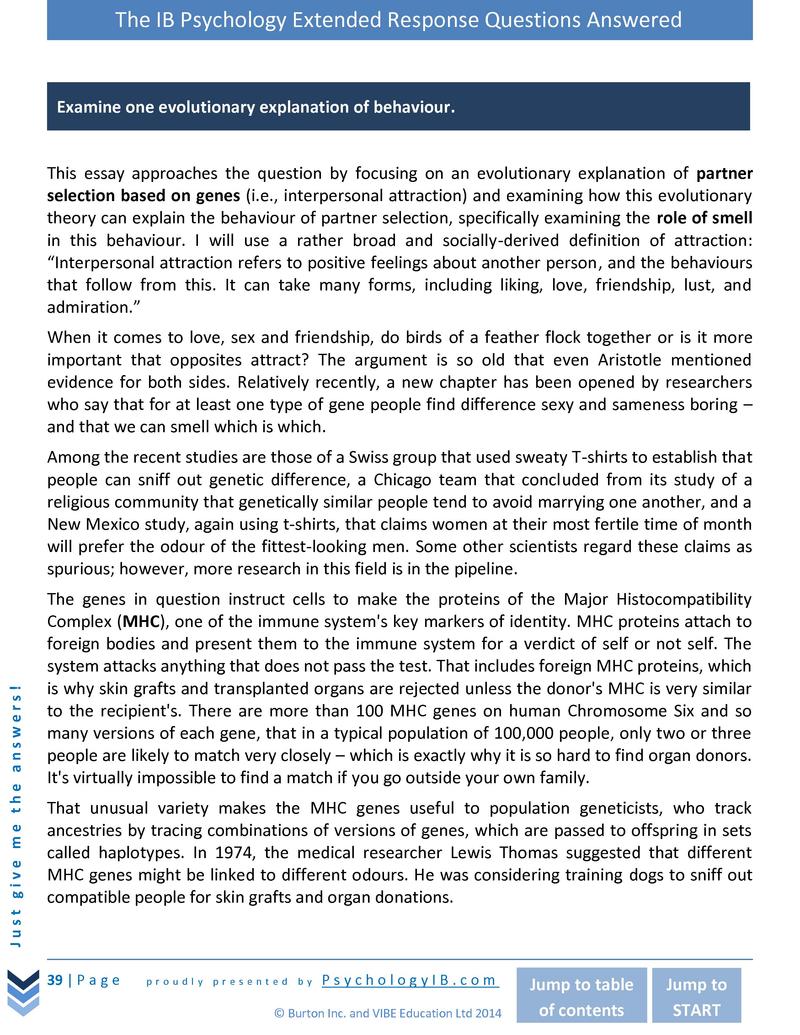 Model ERQ Answers - IB Psycholog