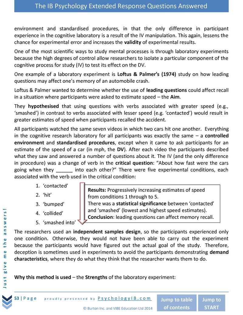 Model ERQ Answers - IB Psycholog