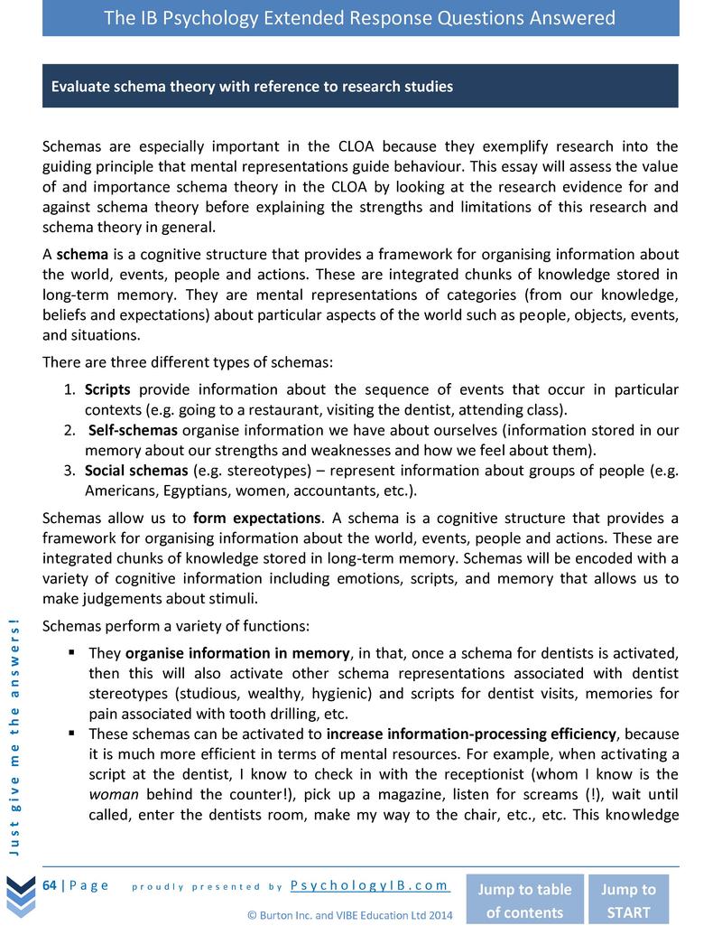 Model ERQ Answers - IB Psycholog