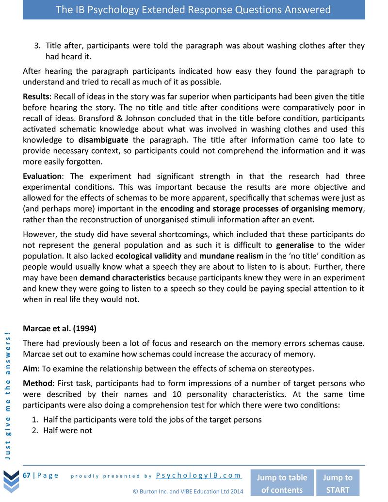 Model ERQ Answers - IB Psycholog