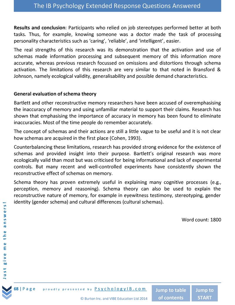 Model ERQ Answers - IB Psycholog