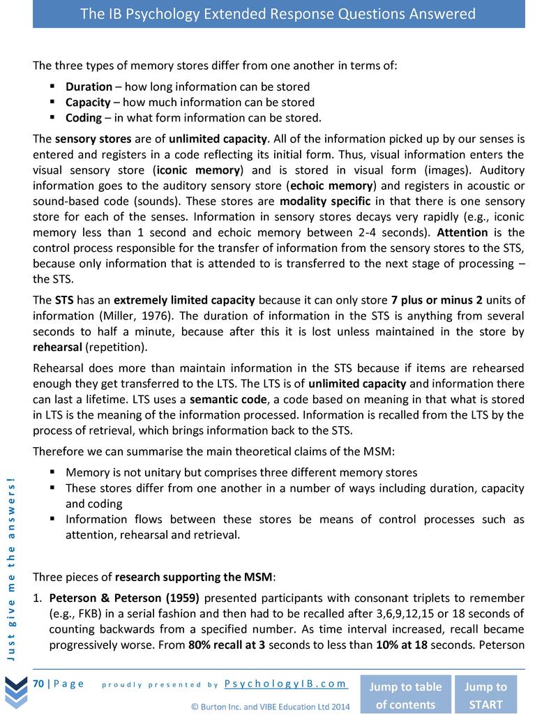 Model ERQ Answers - IB Psycholog
