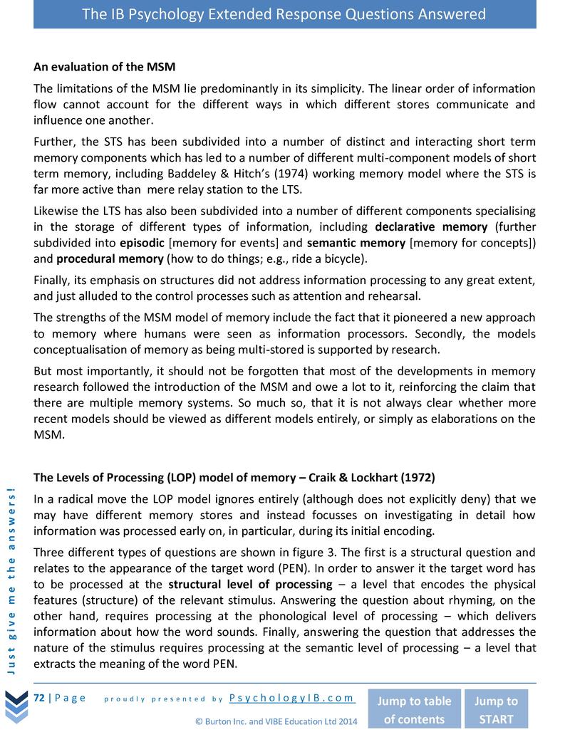 Model ERQ Answers - IB Psycholog