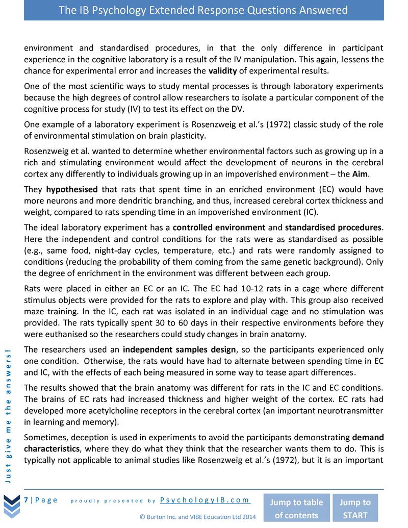 Model ERQ Answers - IB Psycholog