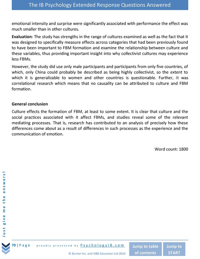 Model ERQ Answers - IB Psycholog