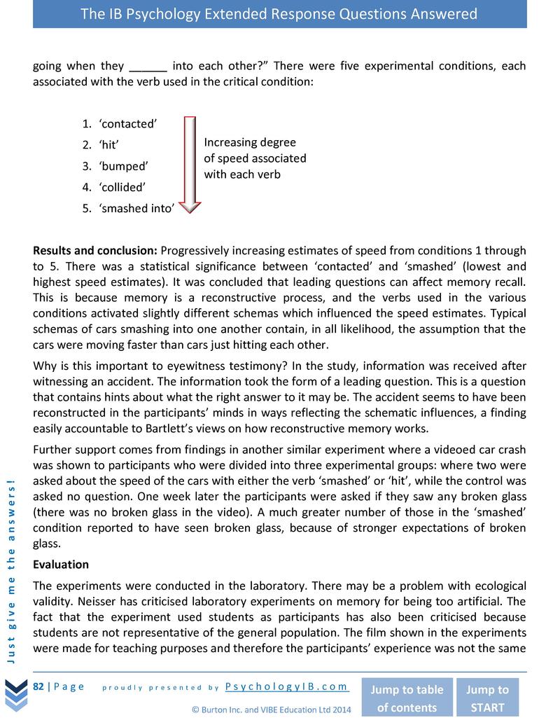 Model ERQ Answers - IB Psycholog