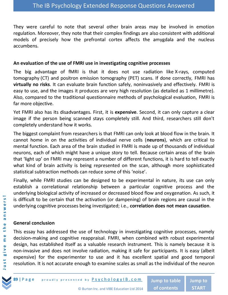 Model ERQ Answers - IB Psycholog