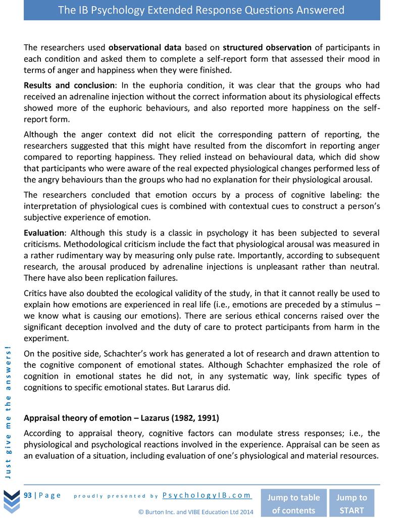 Model ERQ Answers - IB Psycholog