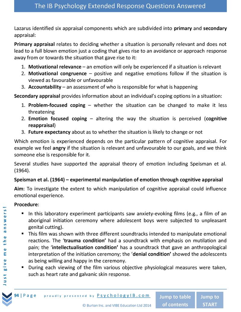 Model ERQ Answers - IB Psycholog