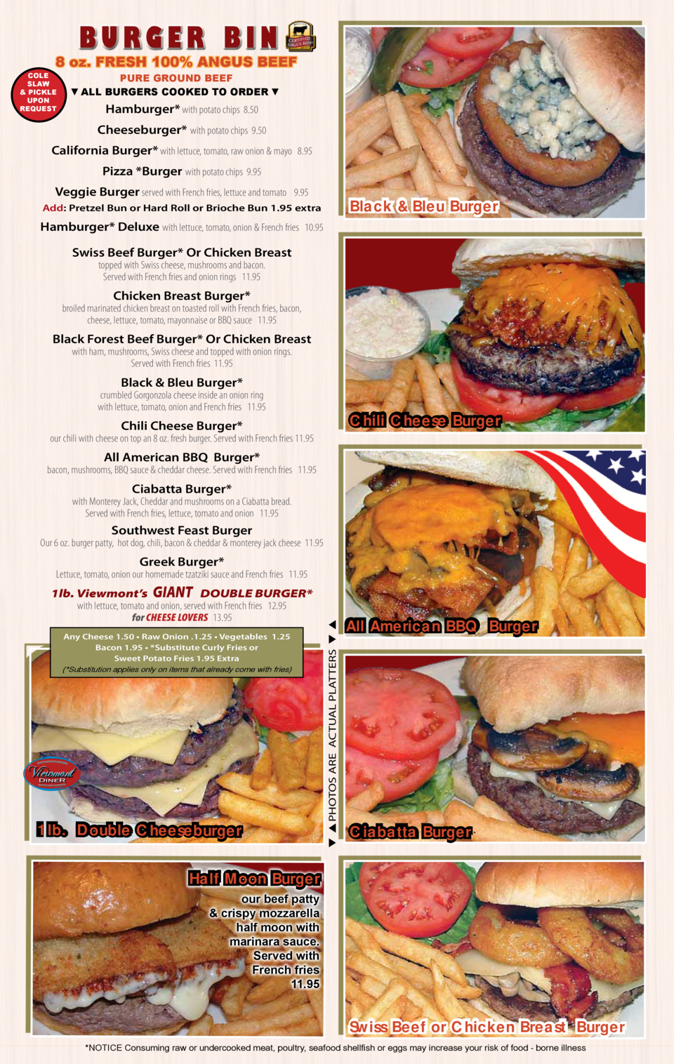 Viewmont Diner Menu