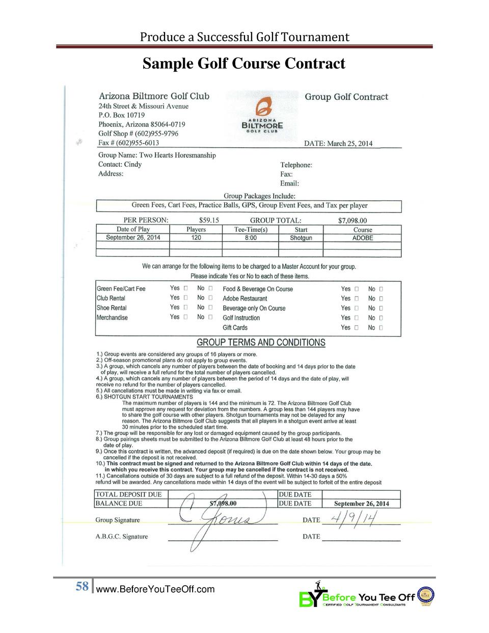 Successful Golf Tournaments