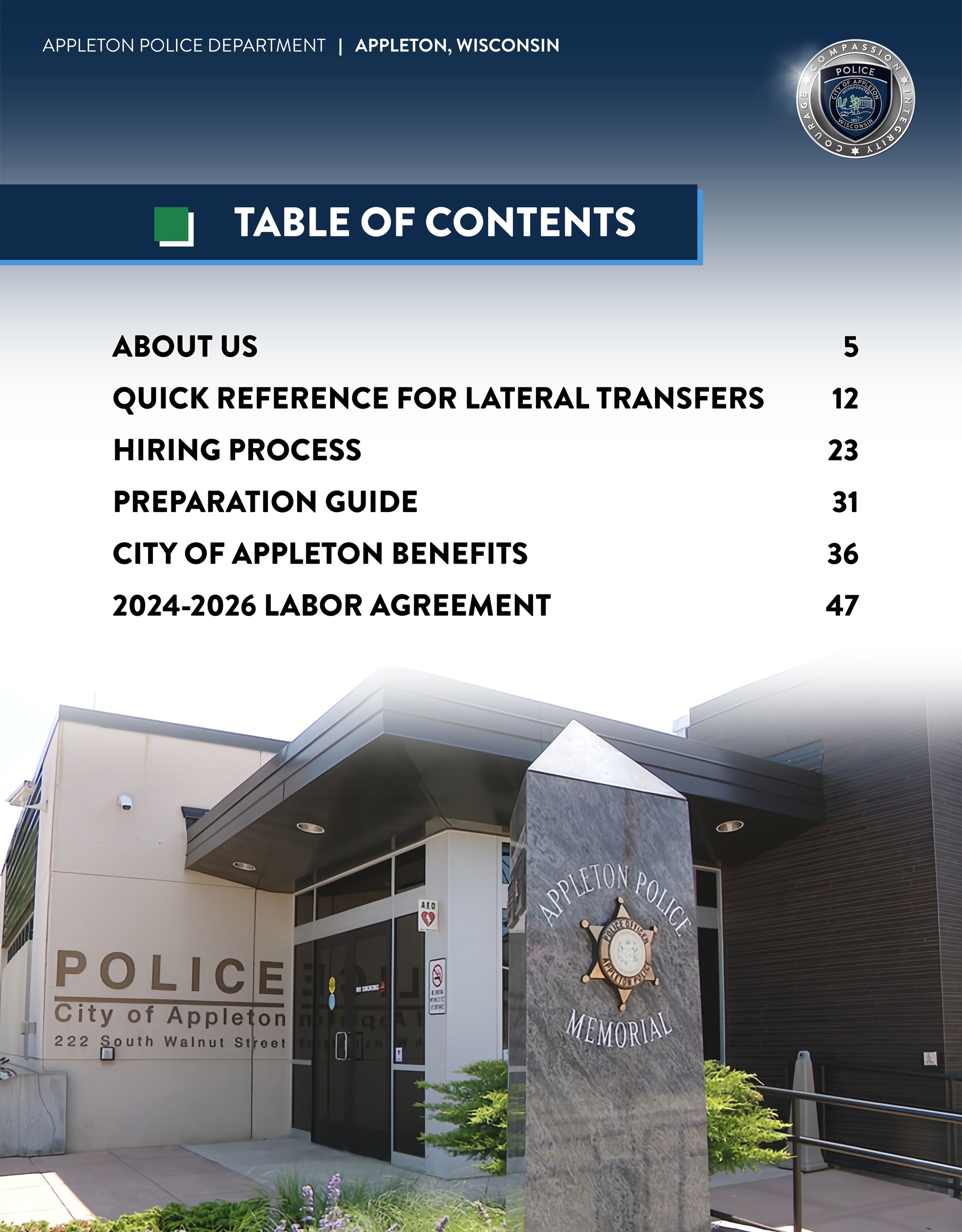 Appleton Police Department Hiring Guide