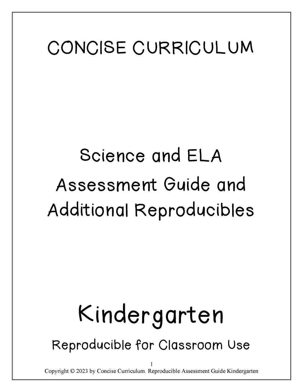 Kindergarten Science Assessment Guide