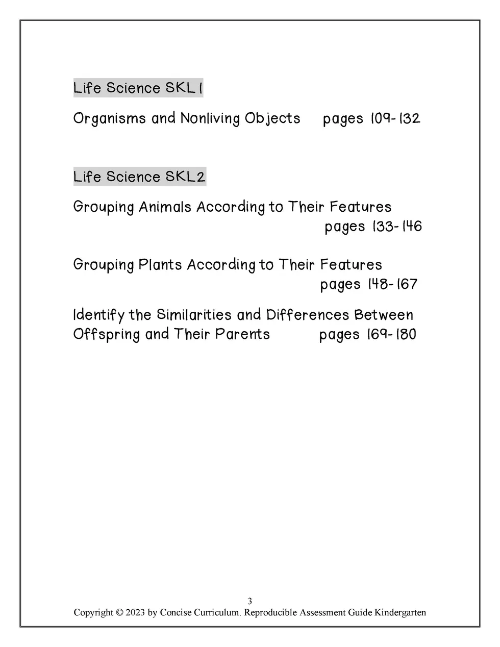 Kindergarten Science Assessment Guide