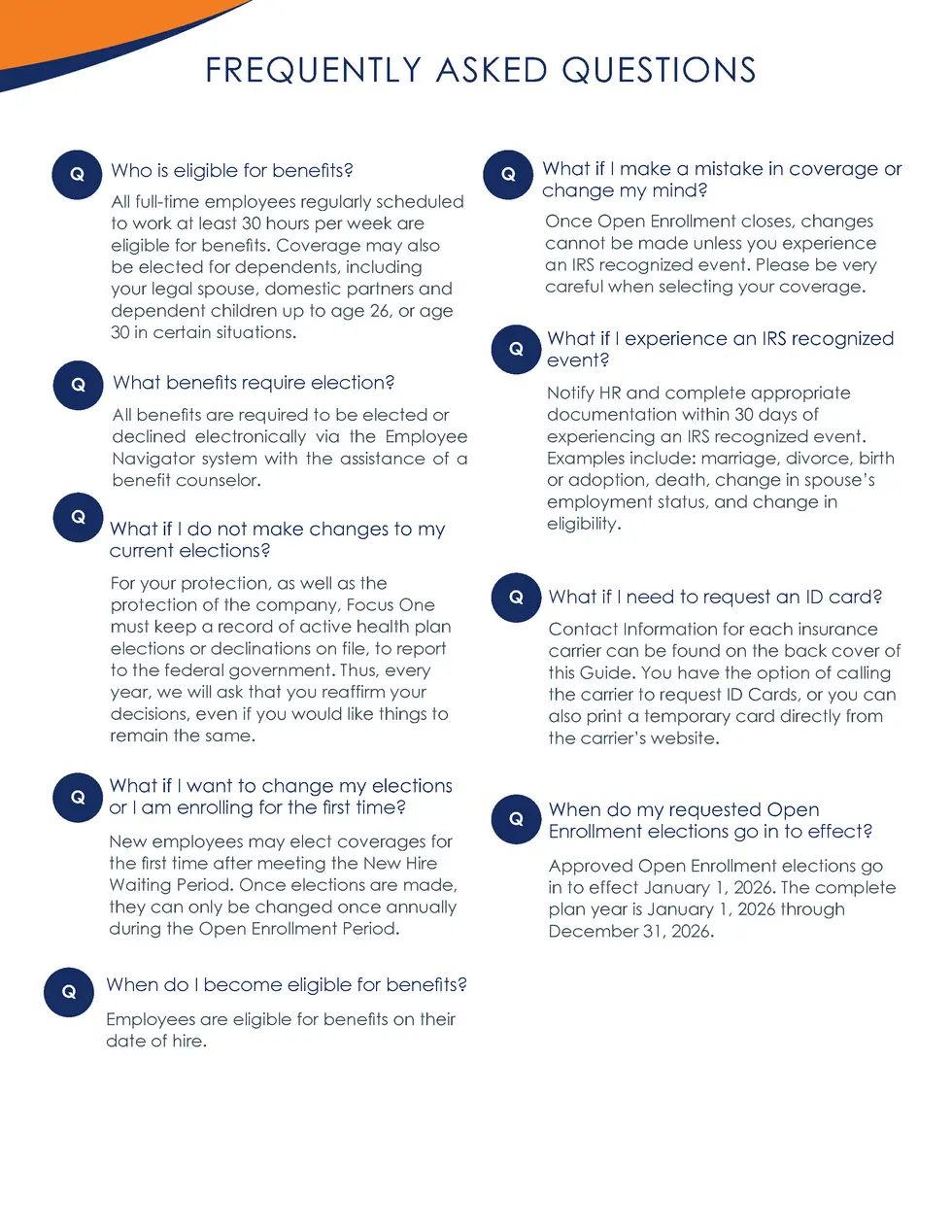 Focus One Benefit Guide 2026
