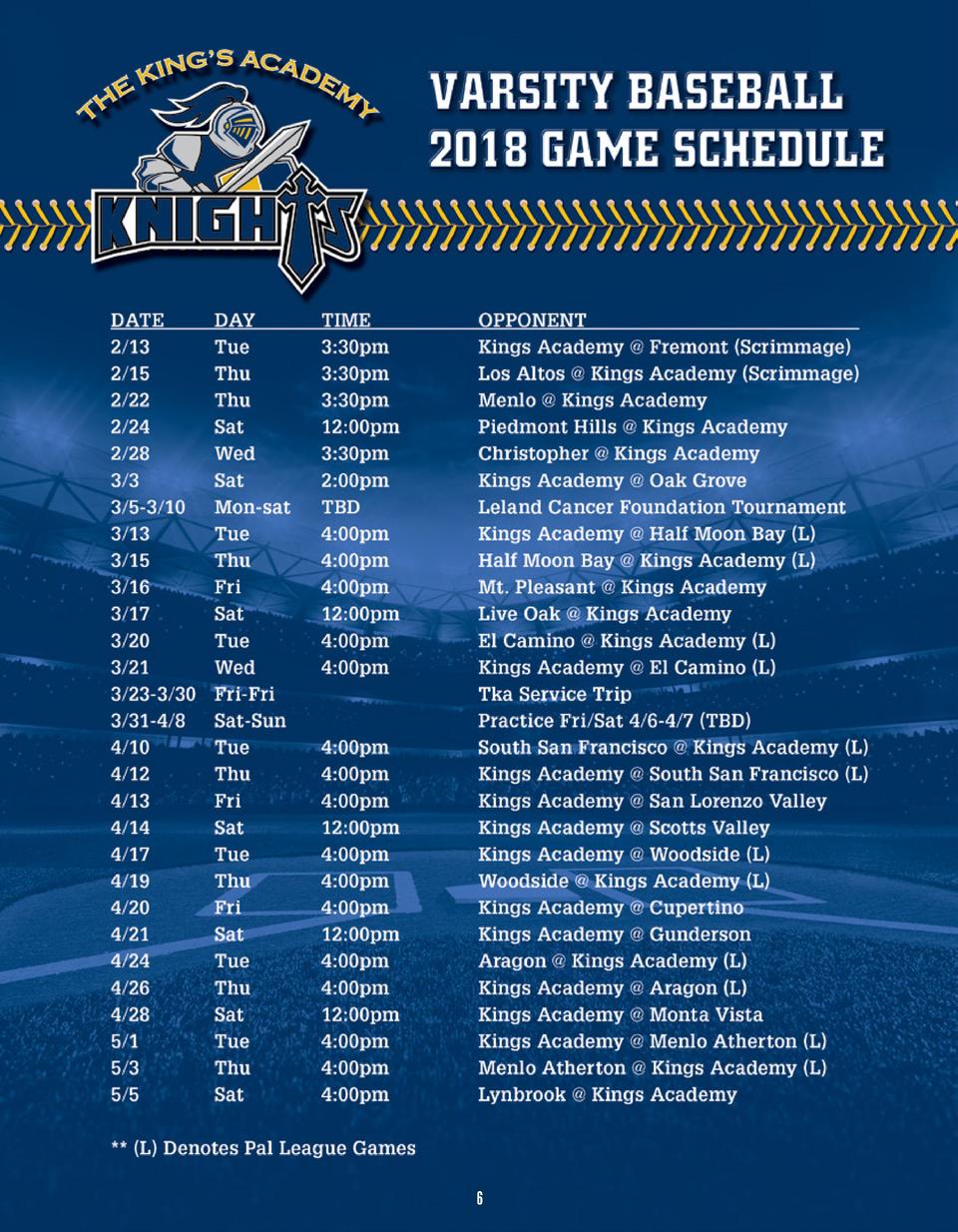 TKA Baseball Game Day Program Simplebooklet