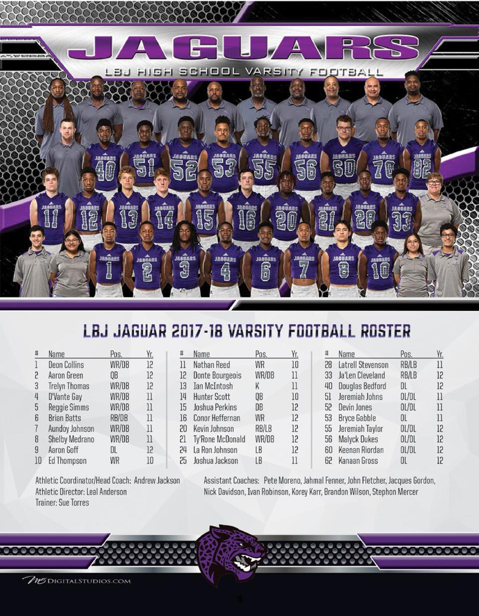 LBJ Football Game Program : simplebooklet.com