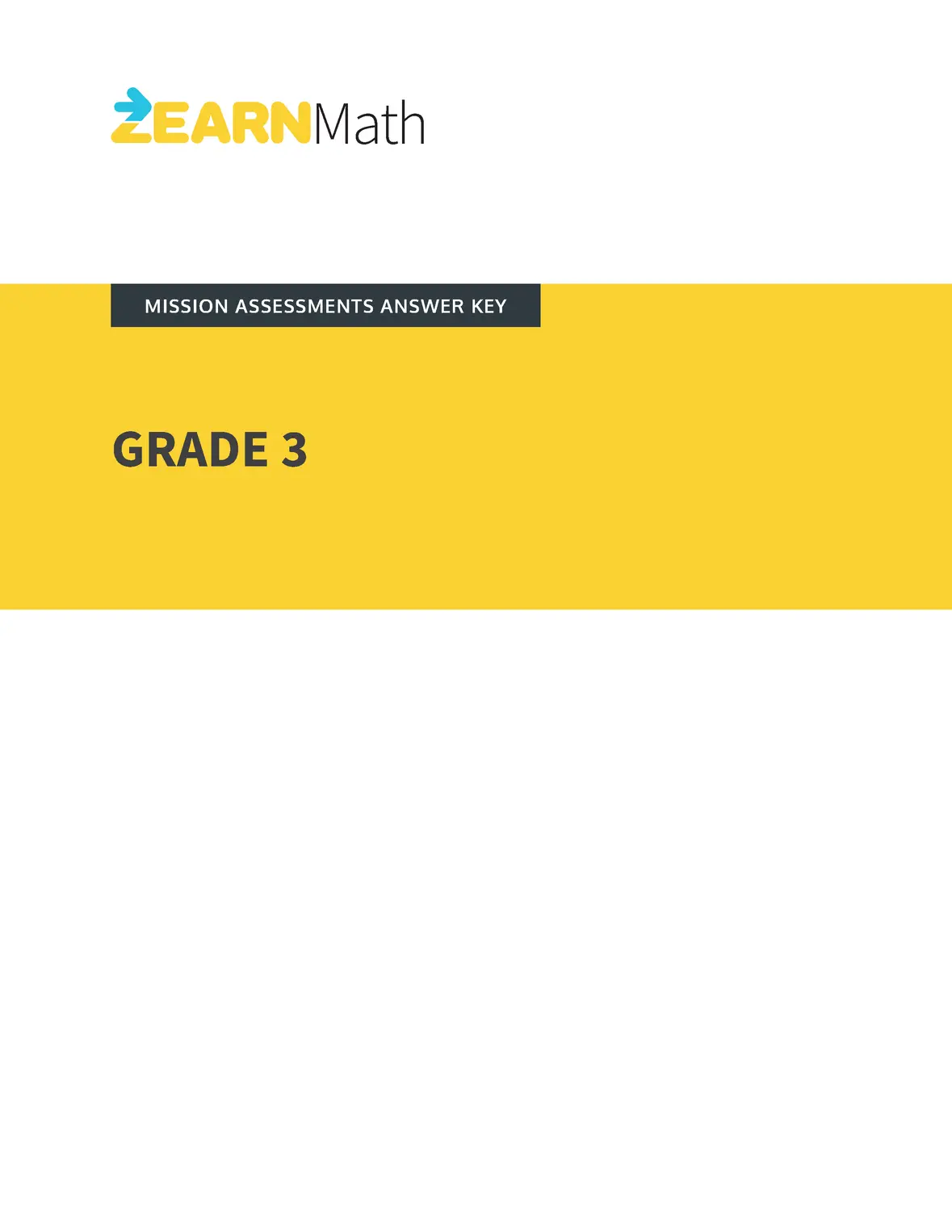 Zearn Math–Teacher Edition: Mission Assessments Answer Key, G3