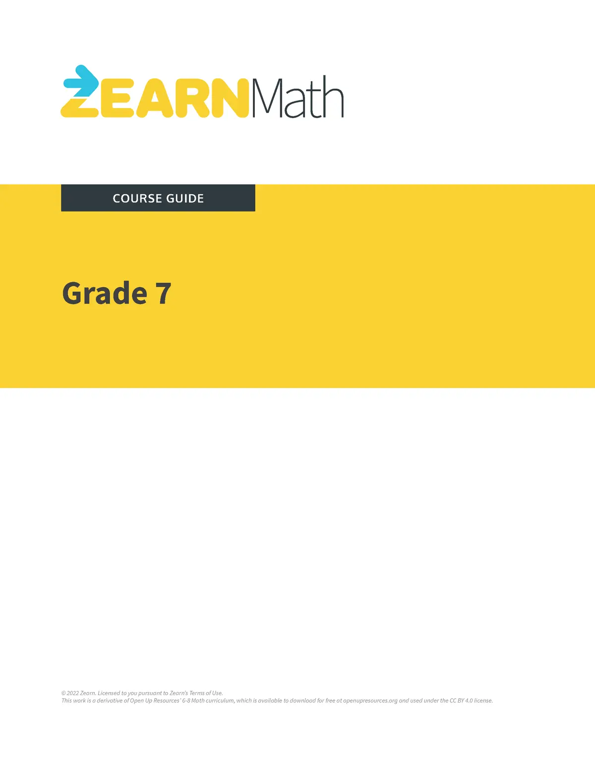 Zearn Math–Teacher Edition: Course Guide, G7