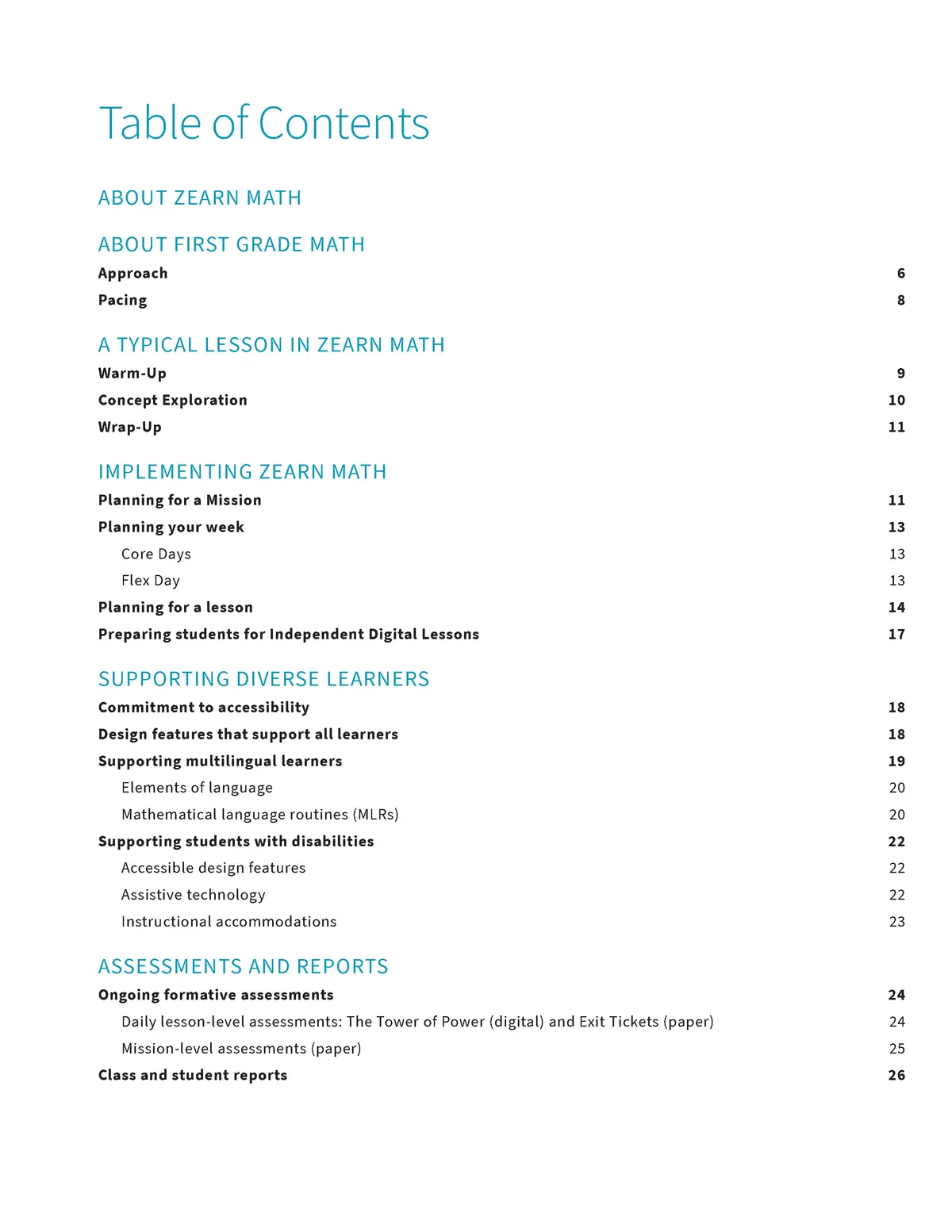 Zearn Math–Teacher Edition: Course Guide, G1