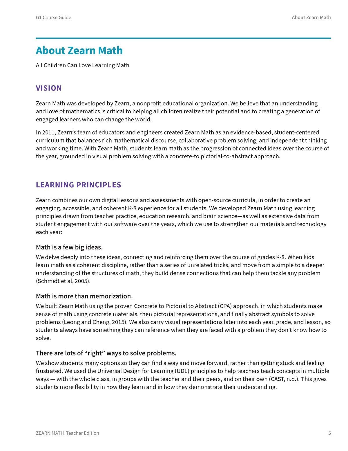 Zearn Math–Teacher Edition: Course Guide, G1