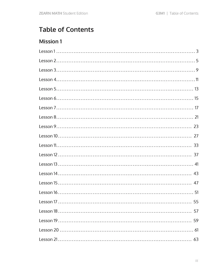 Zearn Math--Student Edition: Volume 1, G3