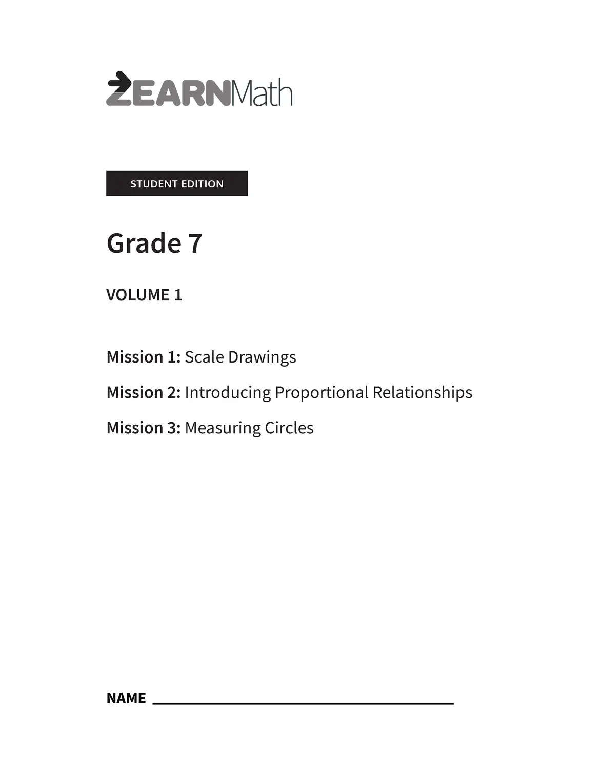 Zearn Math–Student Edition: Volume 1, G7