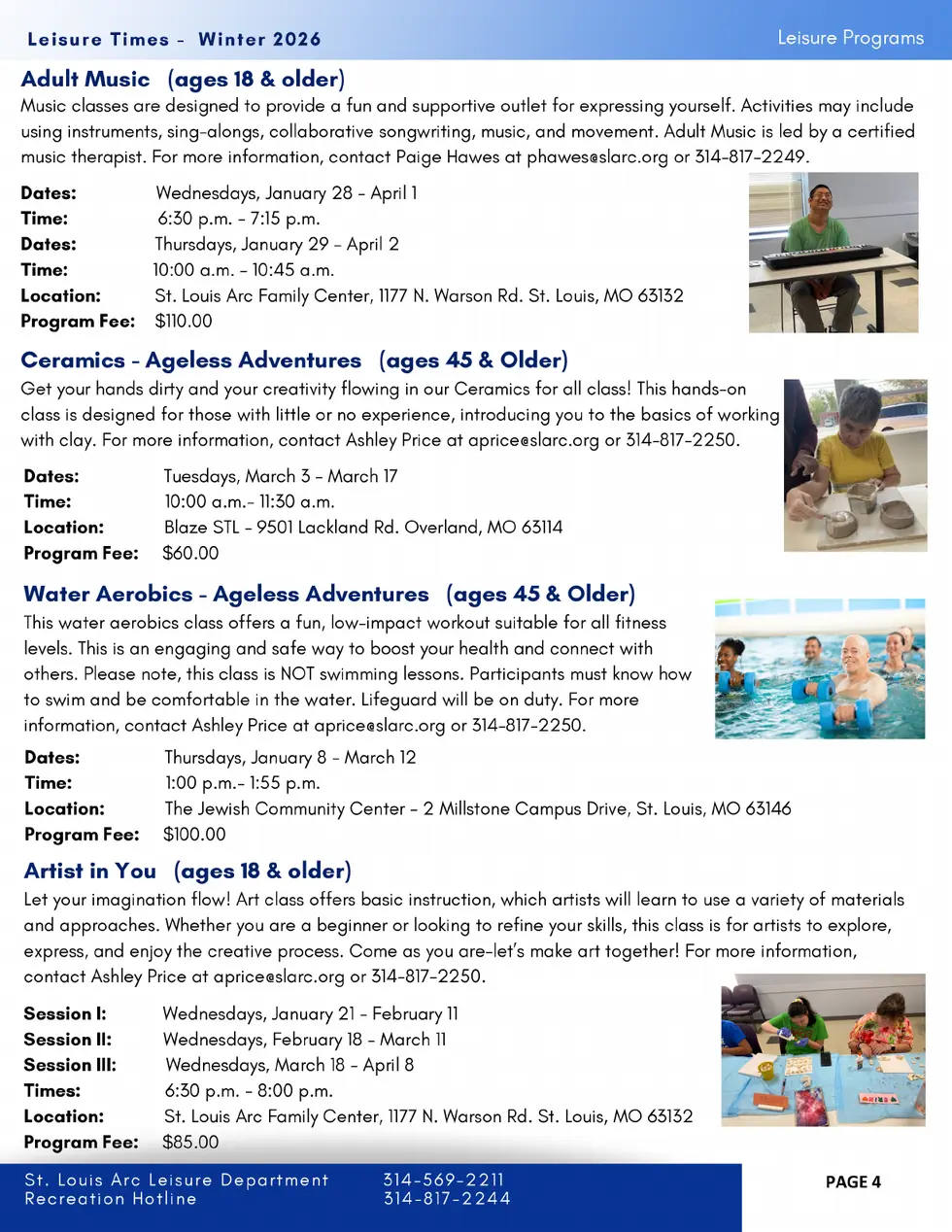 St. Louis Arc Winter 2026 Leisure Times