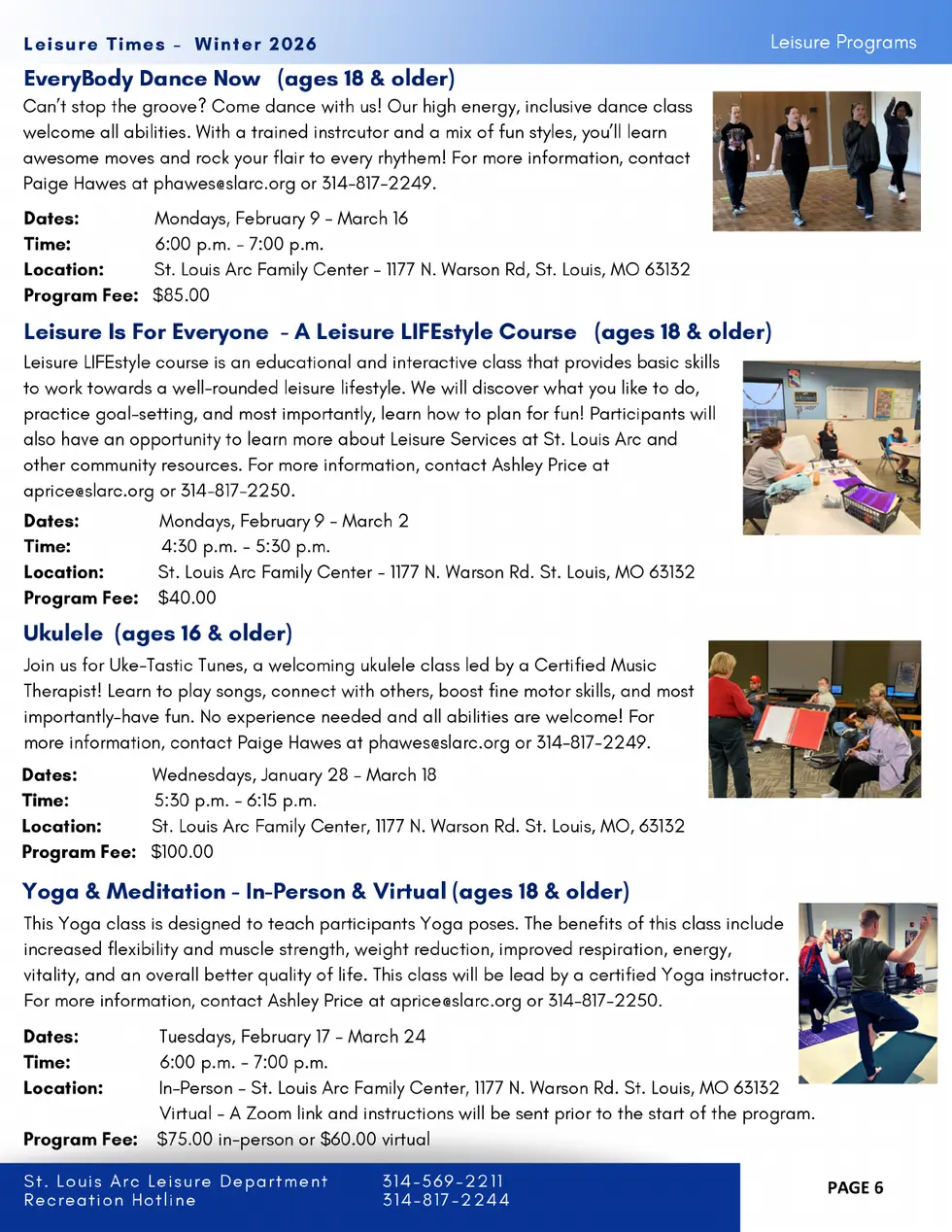 St. Louis Arc Winter 2026 Leisure Times