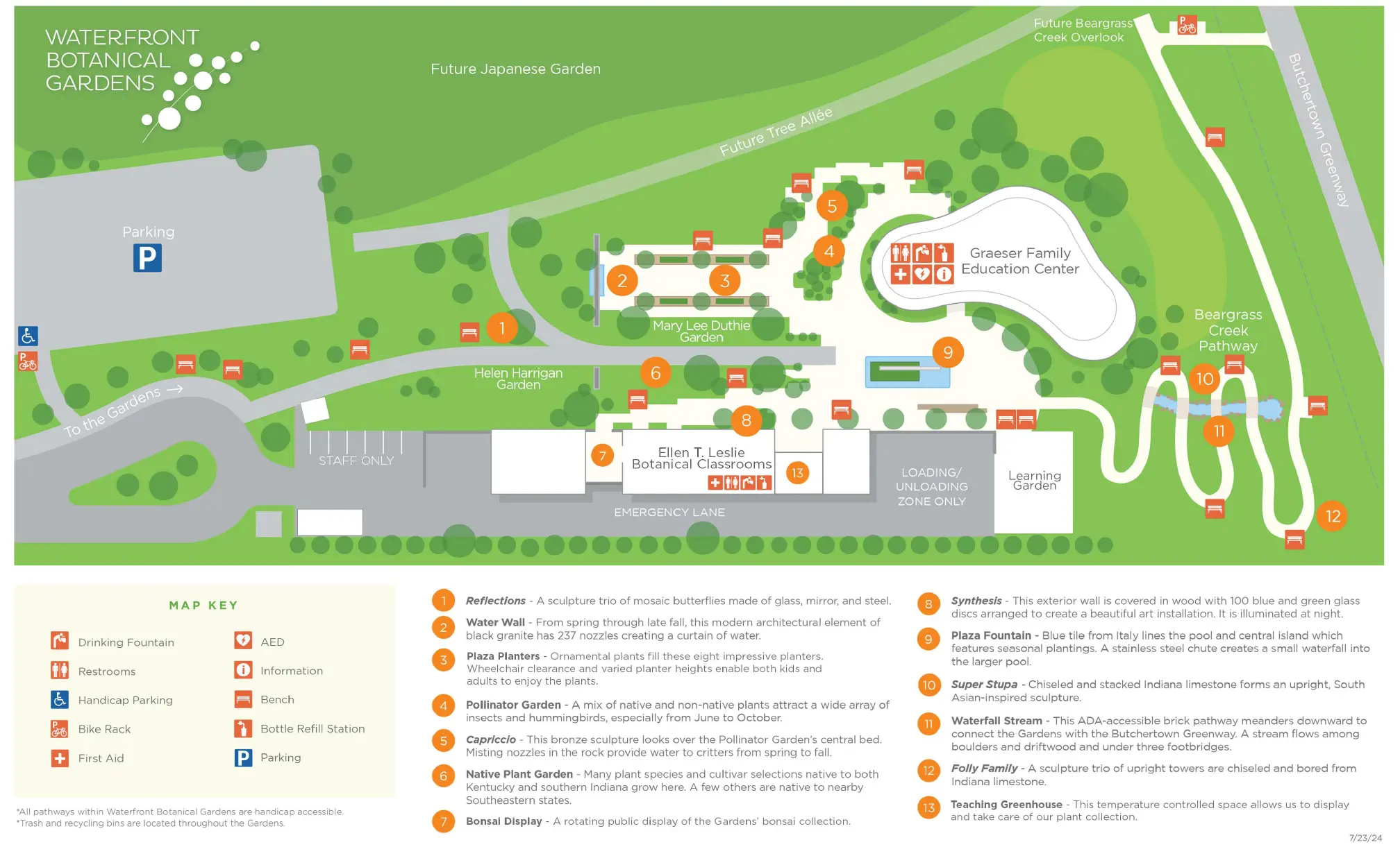 Waterfront Botanical Gardens Visitor Guide & Map