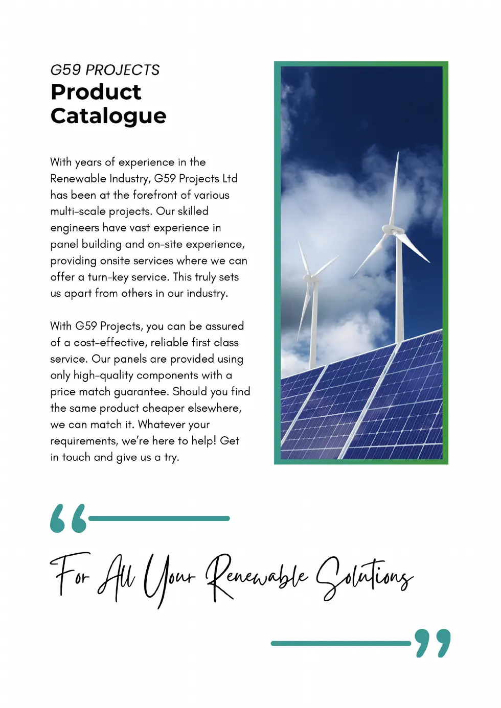 G59 Projects Catalogue